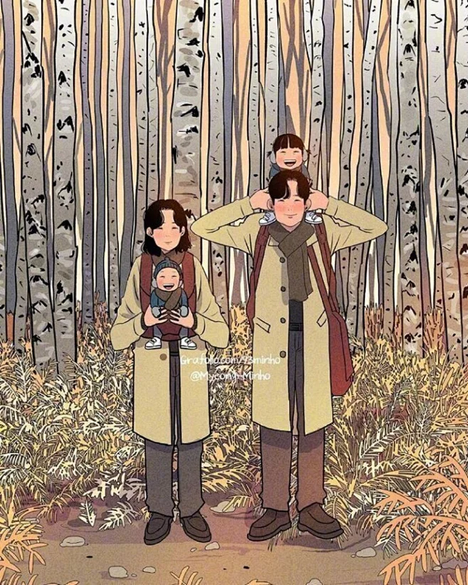 【韩国画师Myeong-Minho情侣插画作品】-花瓣网