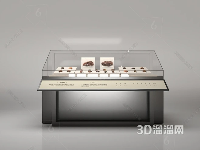 现代 展柜 博物馆展柜3D模型-花瓣网