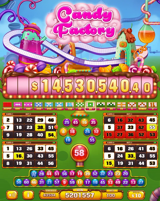 "Candy Factory" bingo game : "Candy Factory" bingo game-花瓣网