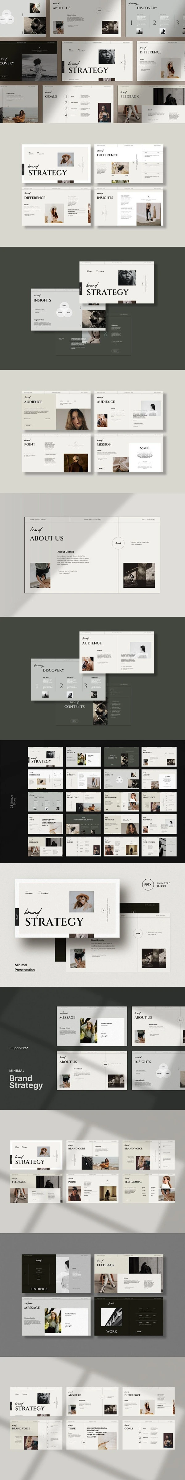 清新简约多用途的高品质品牌战略VI演示powerpoint幻灯片演示模板（pptx）-花瓣网