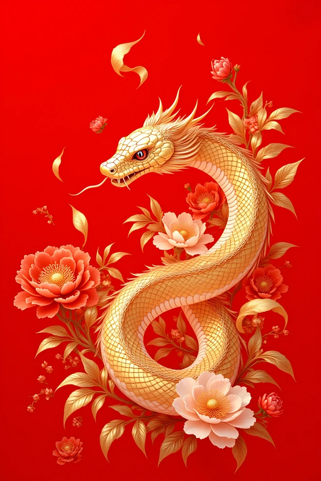 金蛇花开2025蛇年吉祥物-LoRA-当下-LiblibAI-花瓣网