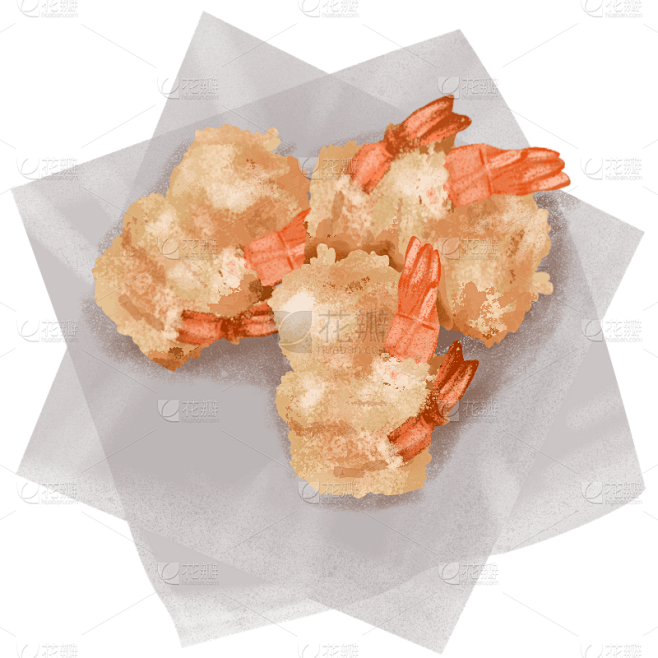 手绘-日本料理美食元素-天妇罗