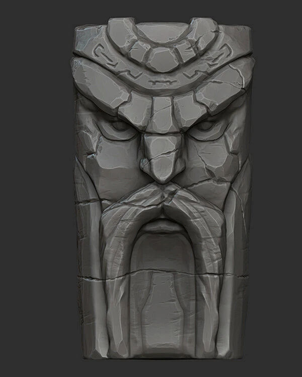 Stylized Head Statue_02-花瓣网