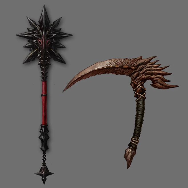Diablo 4: Weapon Concept Art-花瓣网