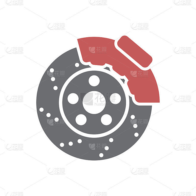 汽车刹车盘图标白色背景为图形和网页设计，现代简单的矢量标志。网络的概念。时髦的符号为网站设计网页按钮