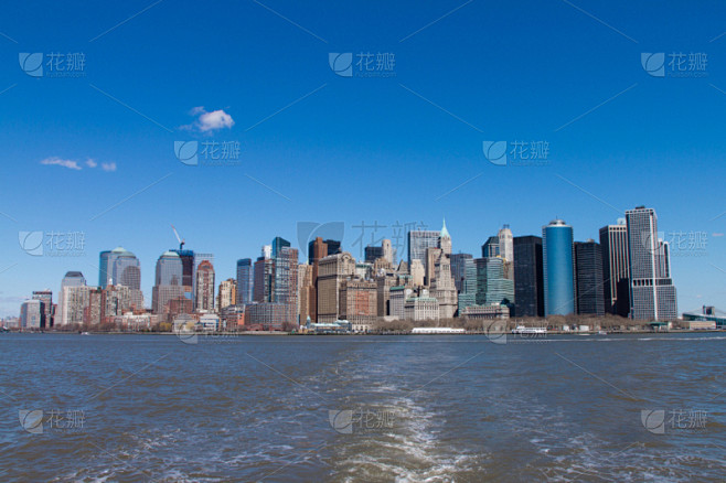 城市天际线,曼哈顿,水,水平画幅,美国中大西洋地区,无人,户外,城市,哈德逊河,纽约