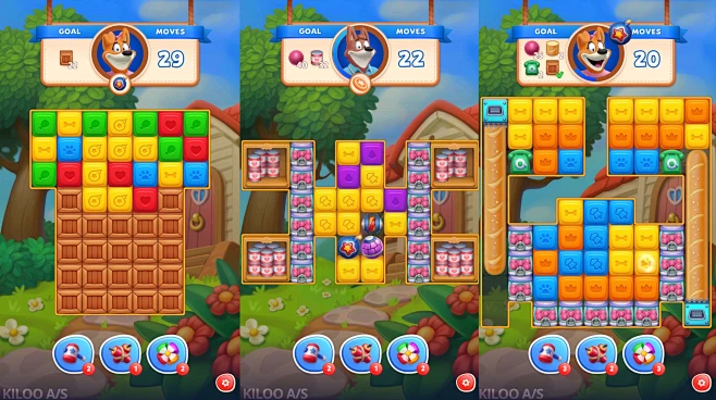 cartoon match 3 Game Art concept-花瓣网