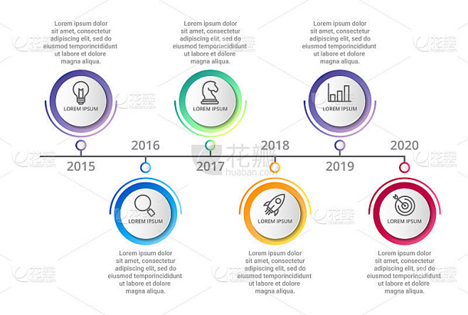 timeline Infographic template with icons options o