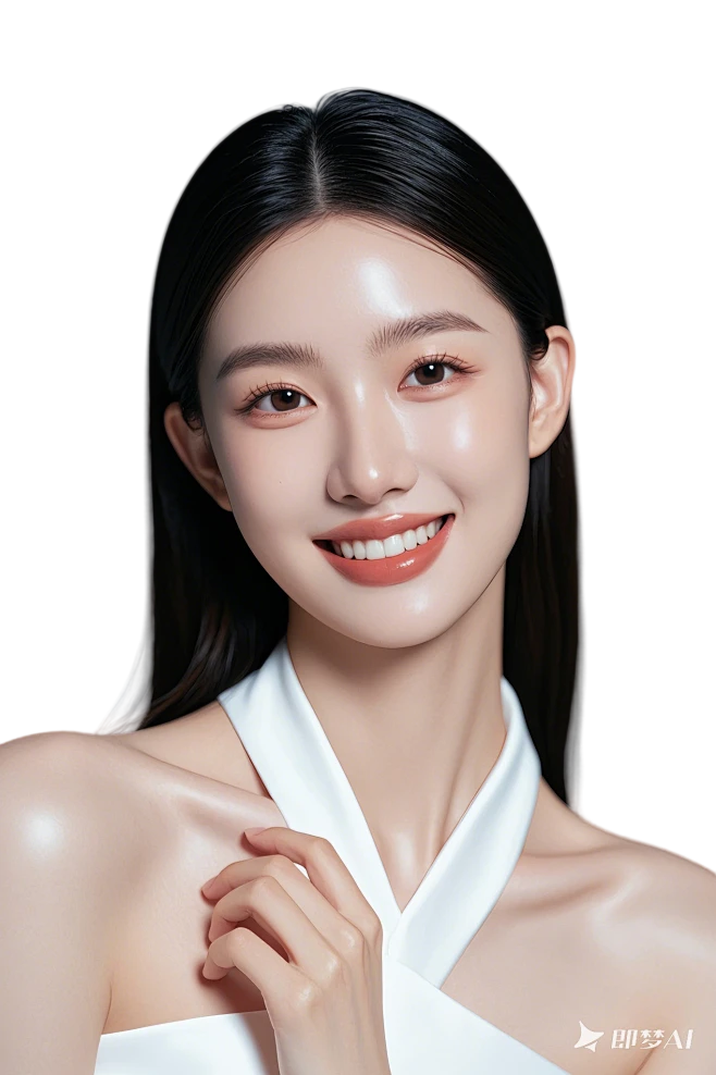 中国模特，深情，净清透的皮肤，无饰品，夏天，简级高级，无首饰，光感深浅对比，现代美学，开心，高级感_副本-花瓣网