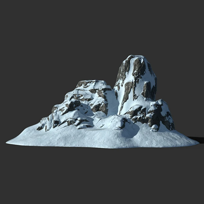 Low poly Zone of Snow Rock Pack A 2020-花瓣网