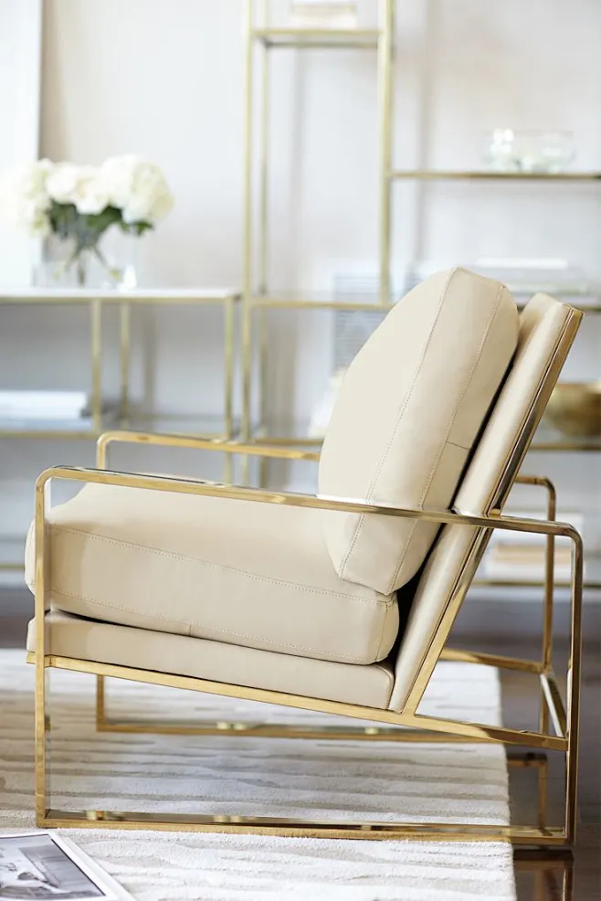 Bernhardt Interiors | Dorwin Chair, polished brass finish, shown in ...