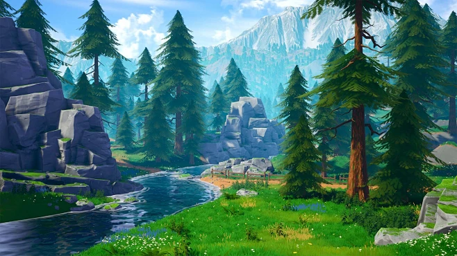 Stylized Forest Open World UE5-花瓣网