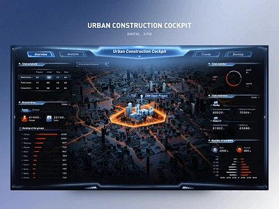 Urban Cockpit x FUI 3d animation c4d dark mode data data visualization fui hud interface motion ...