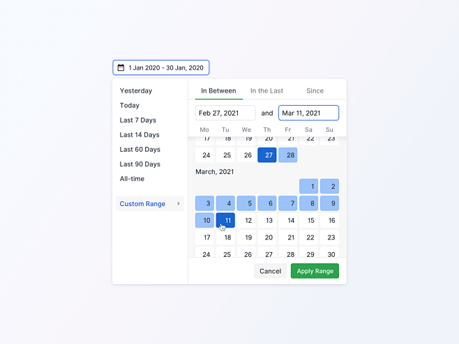 Date Picker - New Countly UI