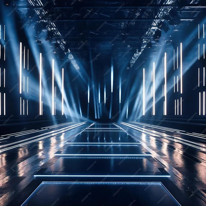 空荡荡的舞台，光线众多-花瓣网