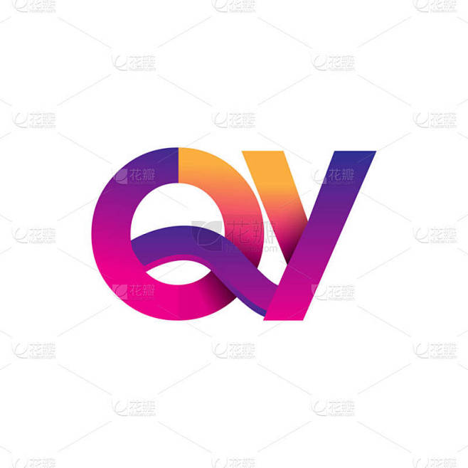 首字母QY标志小写字母，洋红色和橙色，现代和简单的标志设计.