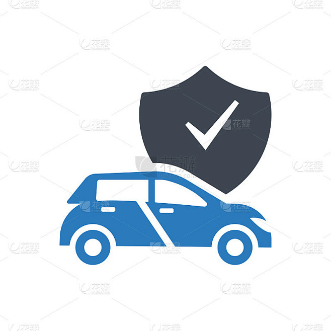 Auto Insurance icon vector blue