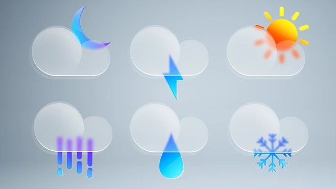 2D Icon weather-花瓣网