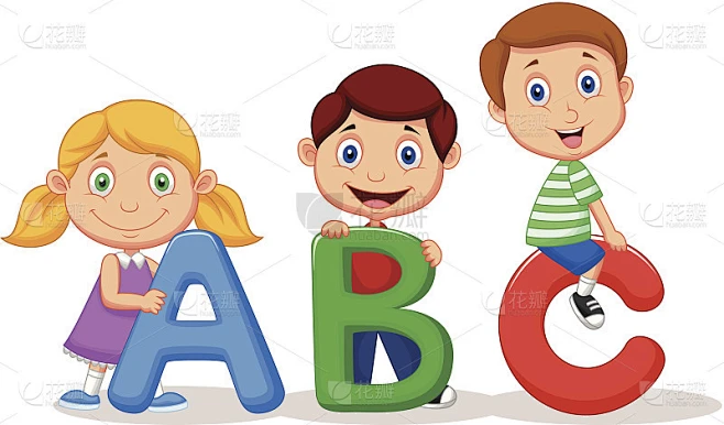 儿童卡通与ABC字母素材-花瓣网