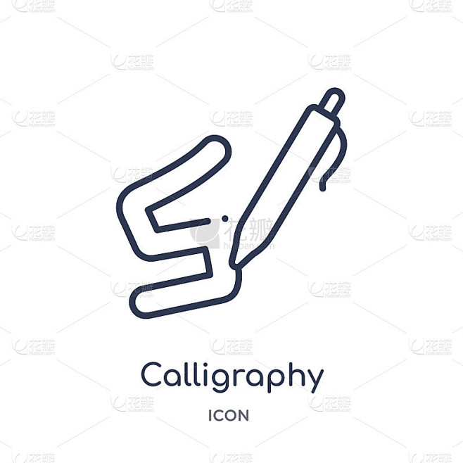 Linear calligraphy icon from Education outline col