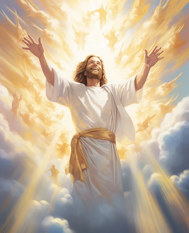 marydejesus a person painting is shown that carries jesus in the clouds ...
