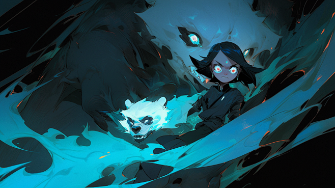 Gadal_portrait_of_black_haired_teenagerglowing_eyesgiant_panda ...