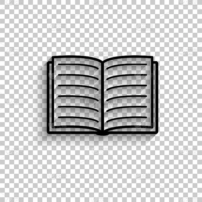 打开书-黑色矢量图标阴影素材-花瓣网