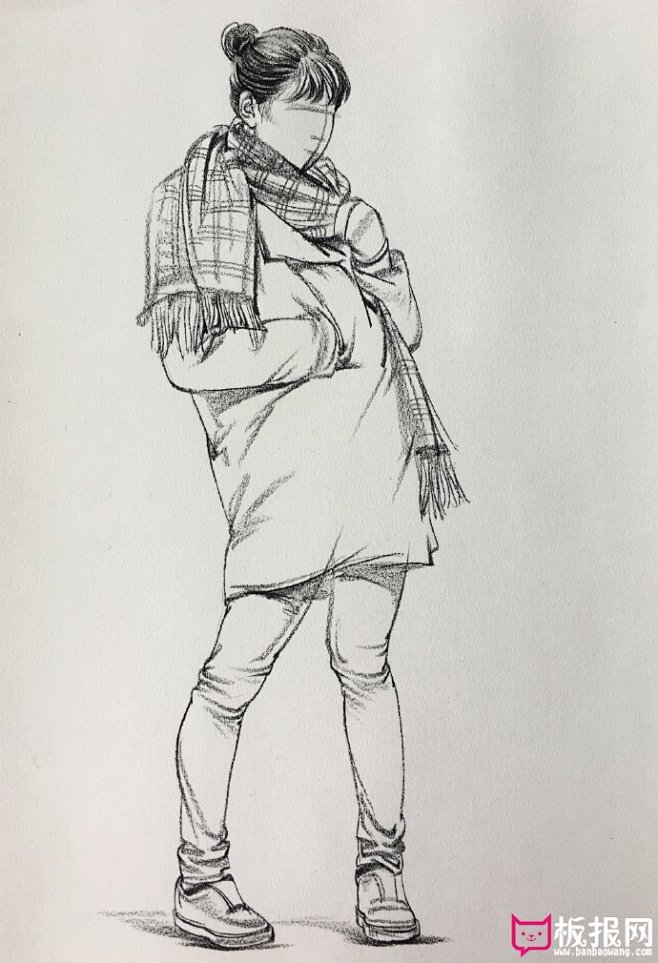 速写人物临摹图片，动态速写