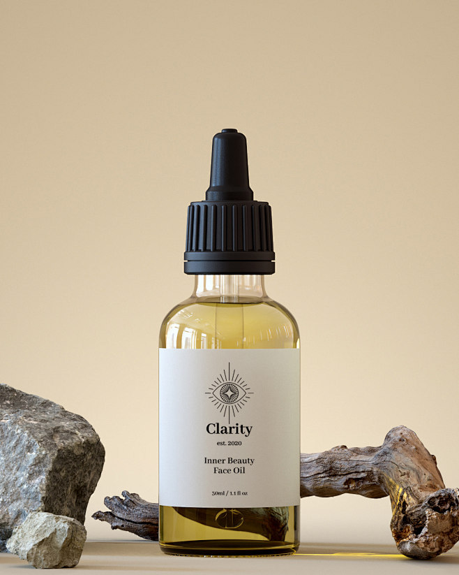 "Clarity" face oil | 3D renders : 3D renders created for a small brand of home made cosmetics. I ...