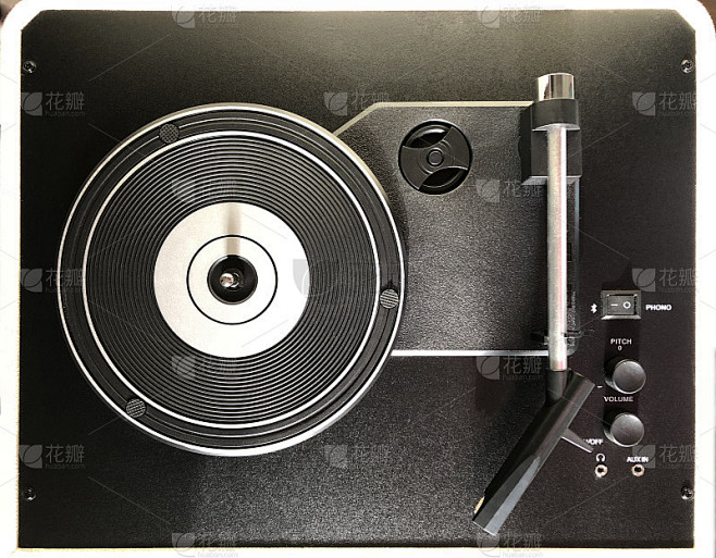 Turntable vinyl record player top view