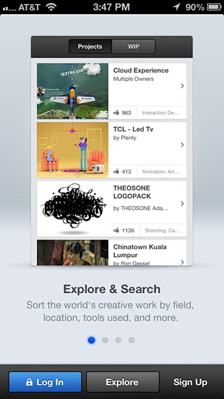 Behance iPhone walkthroughs screenshot-花瓣网