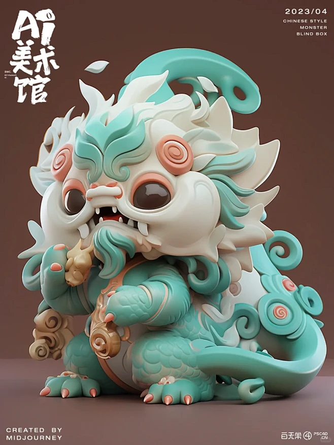 AI绘画 mj国风小怪兽IP 附关键词 (9)