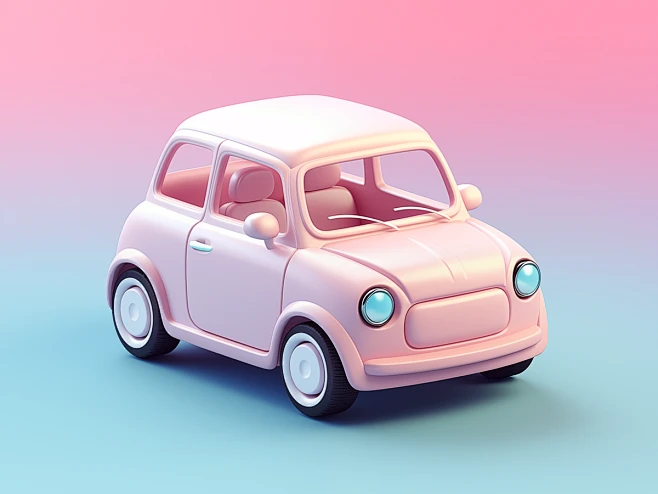 3D Cartoon Car, 3D Pastel Car, 3D Mascot Pastel car 3d ai car 3d ai ...