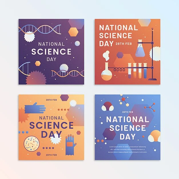 Gradient national science day instagram posts collection-花瓣网