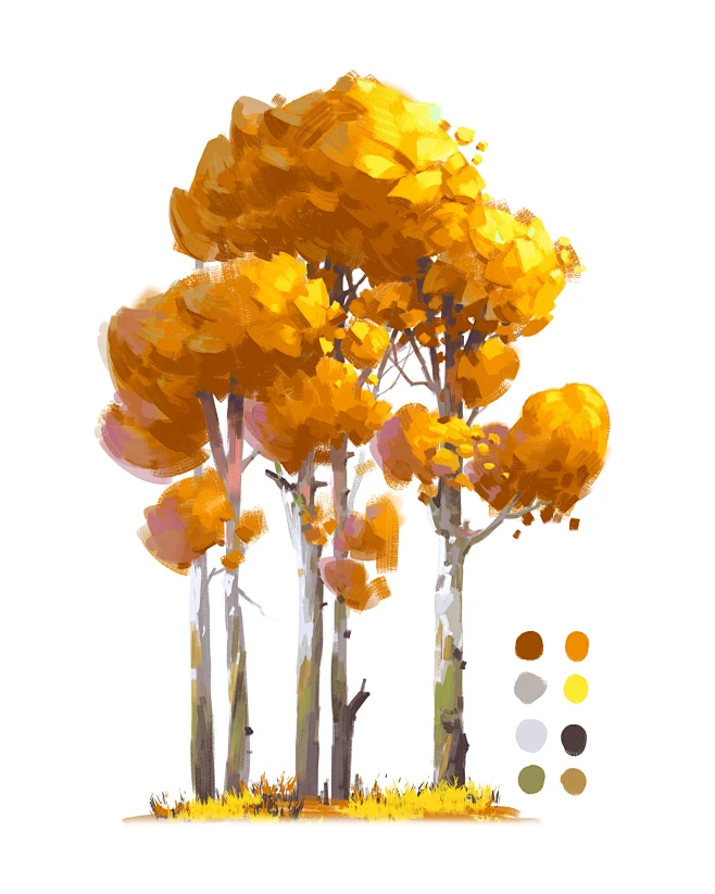 大树素材第三期, yiru wang : 大树素材第三期 by yiru wang on ArtStation.-花瓣网