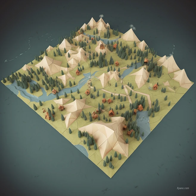 AI绘画_Prompts_SECRETIVE_war_strategy_map_medieval_low_poly_count ...