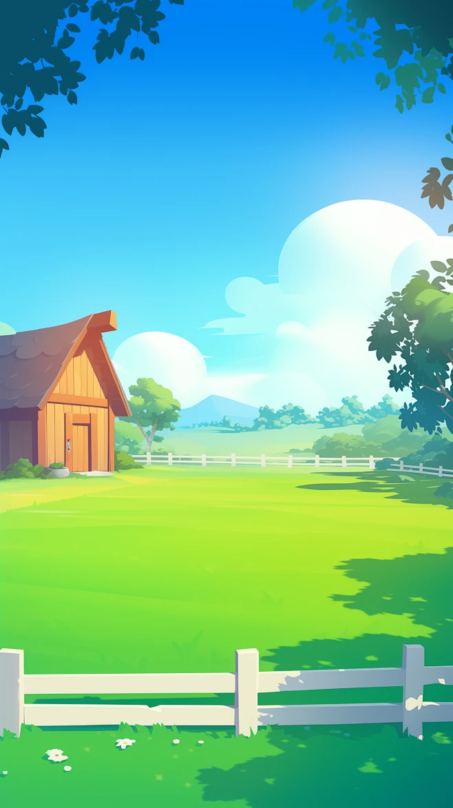 dongg4214_Cartoon-style_farm_background_with_green_grass_and_a ...