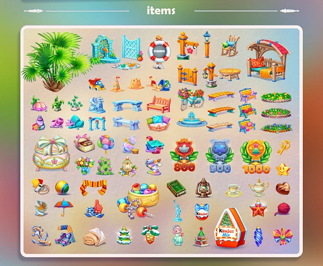 Game Art game objects design Digital Art game decor casual art casual ...