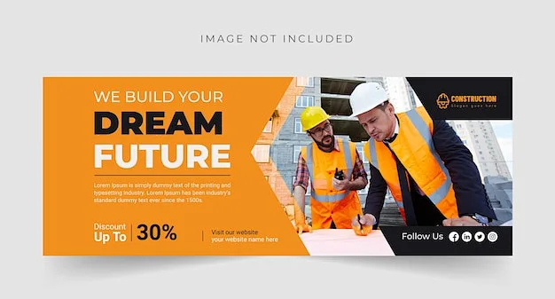 Premium Vector | Construction agency we build your dream home banner ...