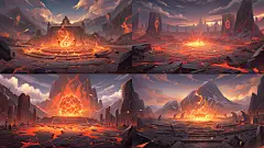 msdda2_The_crater_is_surrounded_by_molten_lava_with_a_palace_in ...