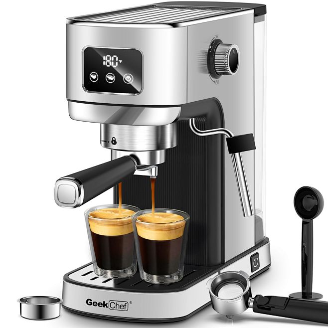 Amazon.com: Geek Chef Espresso Machine, Cappuccino & Latte Machine with ...