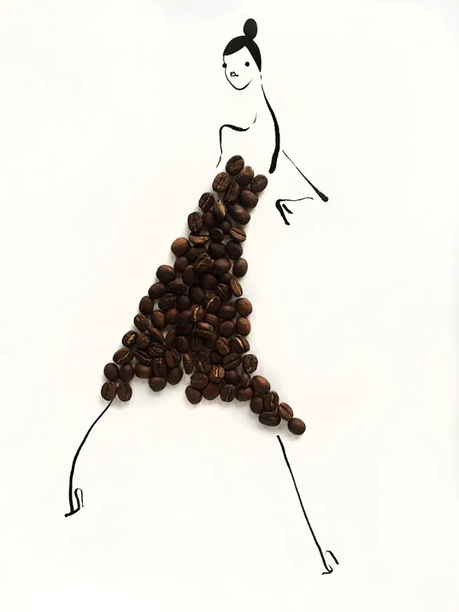 【时尚插画家Gretchen Roehrs的美食与时尚创意艺术作品欣赏】 时尚插画家Gretchen Roehrs 用来自日常的食材作为灵感 ...