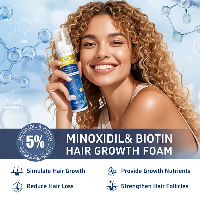 Amazon.com : 5% Topical Minoxidil Foam, Infused with Biotin, Hair ...