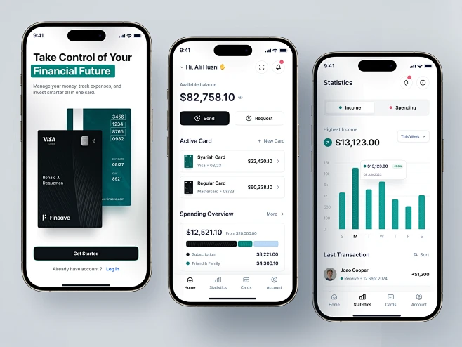 Mobile Banking App - Finsave by Ali Husni for Enver Studio on Dribbble-花瓣网