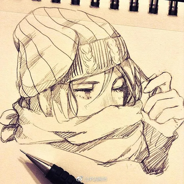 人物手绘插画~来自插画师clivenzu -花瓣网