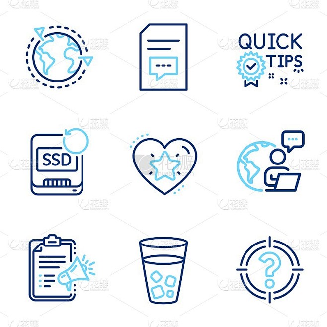 业务图标集。包括图标外包，快速提示，排名星标志。向量