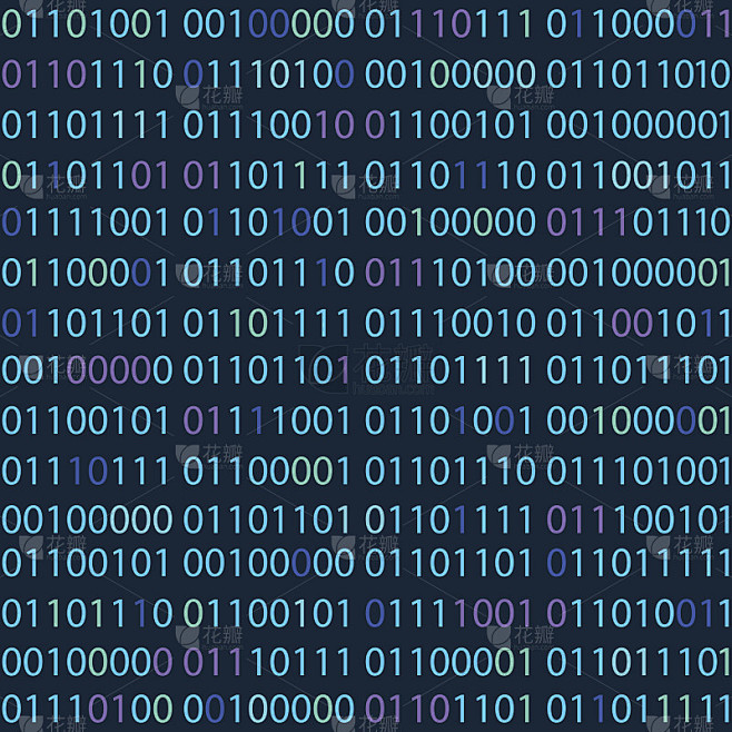 Binary code vector seamless pattern. Zero one comp
