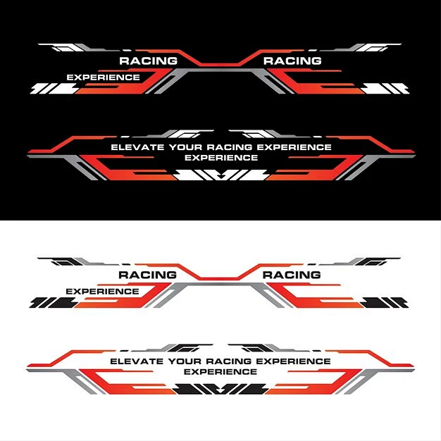 Wrap Design For Car vectors Sports stripes car stickers black color ...