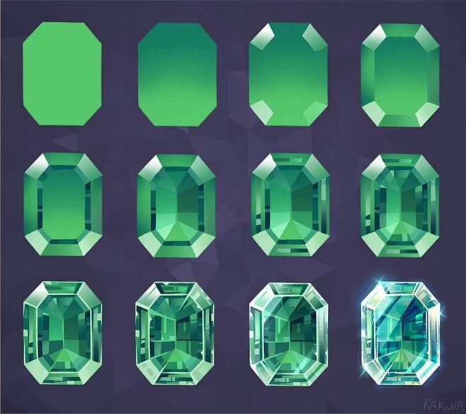 宝石画法参考，收下以后肯定用得上！