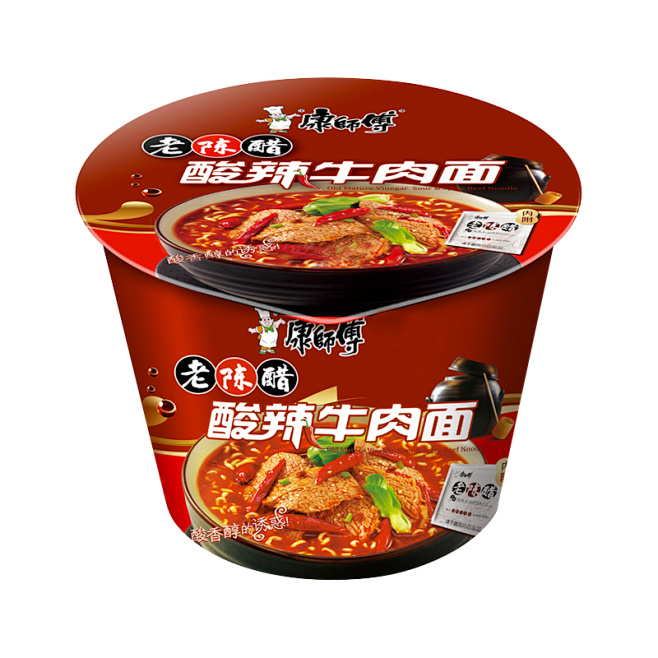 康师傅酸辣牛肉面（桶装）